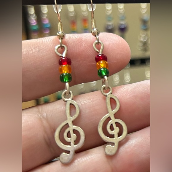 Hand Crafted | Jewelry | Handmade Artisan Hanging Beaded Earrings Rasta ...